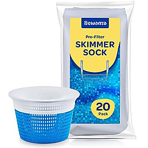 Pool Skimmer Socks [20 Pack] Pool Socks for Skimmer Baskets, Quality Net/Mesh Protects Swimming Pool Filter Systems from debris/leaves. Pool Socks Skimmer for In-Ground and Above-Ground Pools.