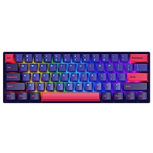 YUNZII AKKO NEON 3061 61 Keys Bluetooth 5.0 Wireless/Wired Mechanical Keyboard with RGB, NKRO, PBT Keycap,Programmable (Gateron Green Switch)