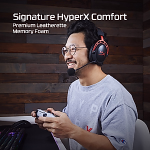 HyperX Cloud Alpha Wireless Gaming Headset for PC with DTS Headphone:X Spatial Audio, Noise-Canceling Mic, Dual Chamber Drivers, Durable Aluminum Frame - 300-Hour Life, Red (Renewed)