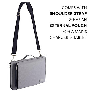 Broonel Grey Leather Laptop Messenger Case - Compatible with ASUS ProArt StudioBook Pro X W730G5T