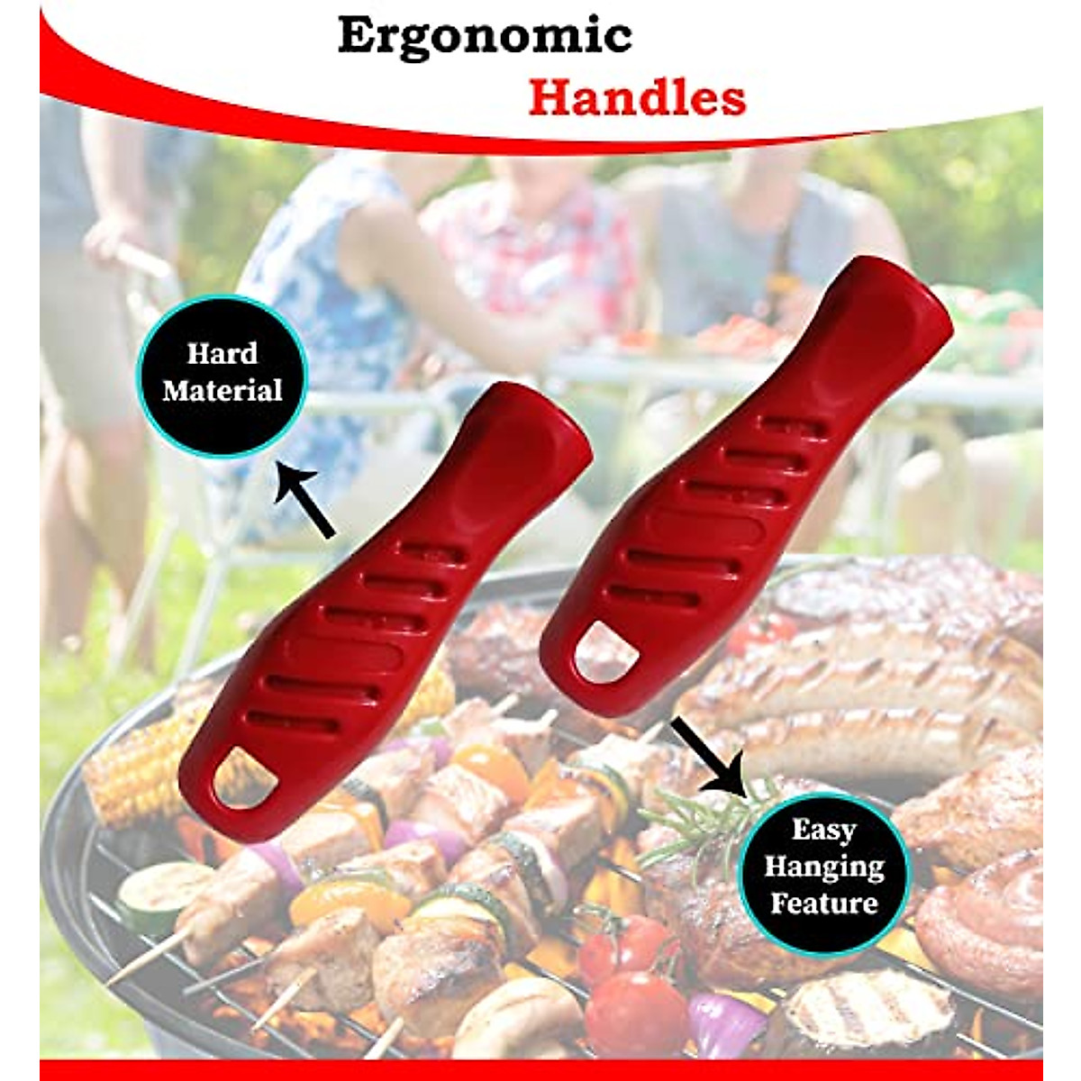 Food Flipper & Turners - Pigtail Flipper - 16 and 12 Inches BBQ Meat Turners - Long & Short 304 Stainless Steel Hook - Meat, Fish, Vegetable Cooking Set - BBQ Accessories - Barbecue Tongs - BBQ Fork