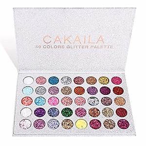 MEICOLY Glitter Eyeshadow Palette, 40 Colors Pressed Pigmented Mineral Ultra Shimmer Sequined Face Paint Glitter Palette, Self Adhesive Glitter Glue Pallete Eye Shadow Make up Pallets for Women