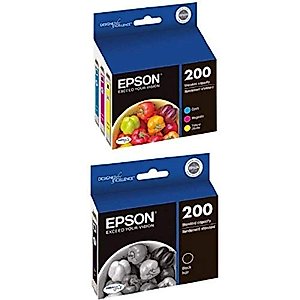 Epson T200520 DURABrite Ultra Color Combo Pack Standard Capacity Cartridge Ink and Epson T200120 DURABrite Ultra Black Standard Capacity Cartridge Ink Bundle