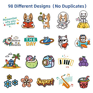 Sontanbao 98PCS Cute Water Bottle Stickers for Kids, Stickers for Water Bottles, Waterproof Stickers Vinyl Stickers Laptop Stickers Inspirational Stickers Pack