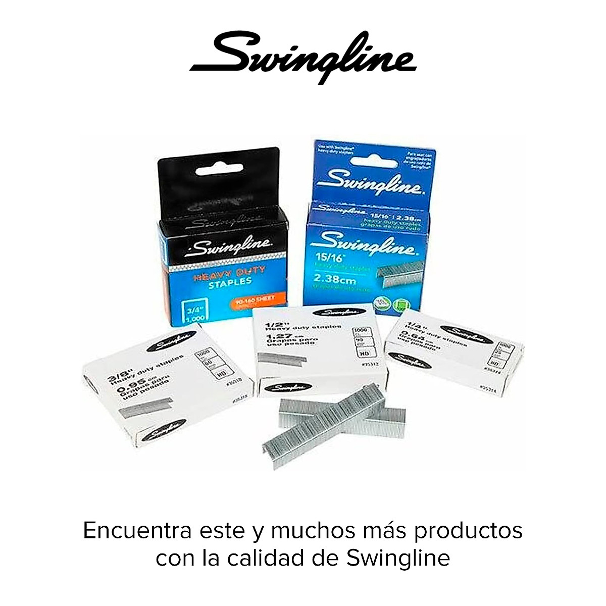 Swingline Staples, Heavy Duty, 3/8" Length, 60 Sheet Capacity, 100/Strip, 1000/Box, 1 Pack (35318), Silver (SWI35318)