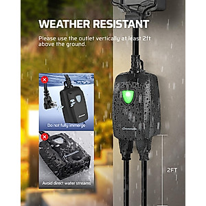 DEWENWILS Wireless Remote Control Outdoor Outlet with 2 Remotes, Electrical Plug in Light Switch Weatherproof,15 AMP Heavy Duty, 100 FT Range, for Lights Lamp Fans, ETL Listed