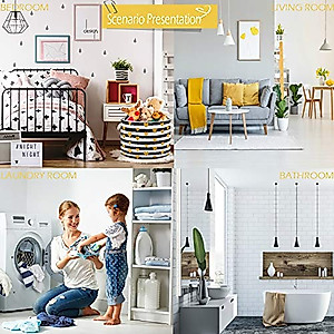 visesunny Collapsible Large Capacity Basket Gold Heart Black White Striped Clothes Toy Storage Hamper with Durable Cotton Handles Home Organizer Solution for Bathroom, Bedroom, Nursery, Laundry,Closet