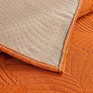 Tufted Chenille Sofa Couch Covers Palm Leaf Sectional Couch Covers Sofa Slipcover for Dogs Cats Pet Love Seat Recliner Leather L Shaped,Armrest Backrest Cover(Orange,43"x94")