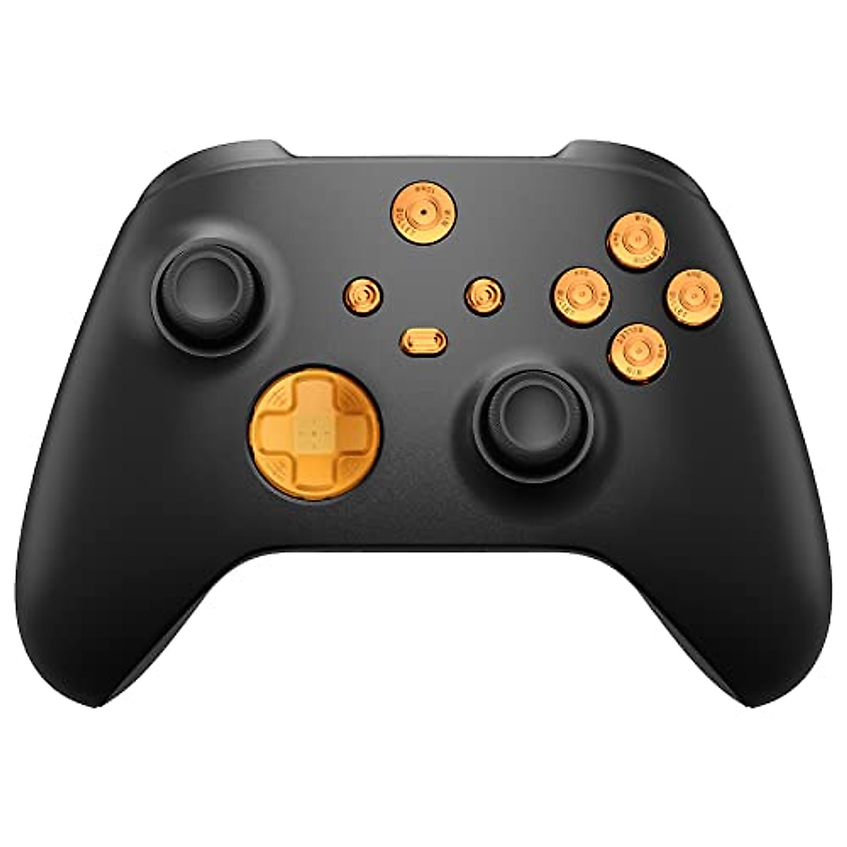 eXtremeRate Metal Gold Buttons for Xbox Core Wireless Controller, 9 in 1 Custom Accessories Aluminum Alloy Dpad ABXY Start Back Share Home Keys Replacement Parts for Xbox Series X & S Controller
