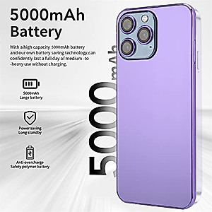 ciciglow 6.5 Inch 3G Mobile Phone, I14 Pro Max Cheap Smart Phone, 4GB RAM 64GB ROM, 5MP+13MP Camera, 2280x3200 Resolution, 5000mAh, Face ID, 5G WiFi, BT, GPS (US) ()