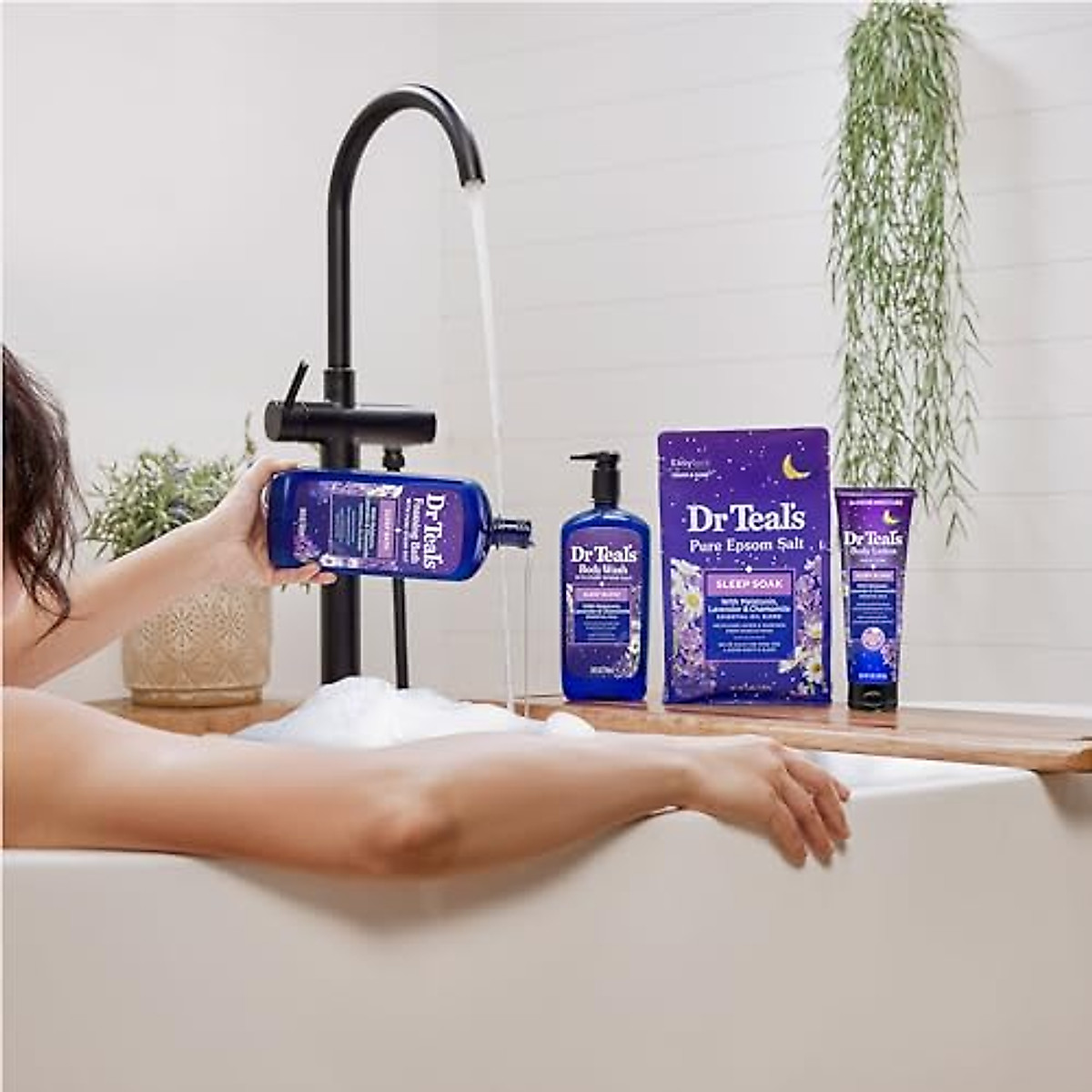 Dr Teal's Sleep Body Wash with Melatonin, Lavender & Chamomile & Essential Oil Blend, 24 fl oz.