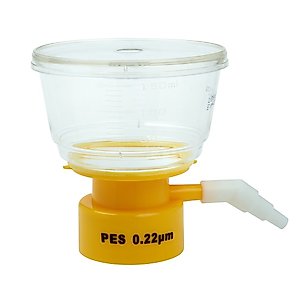 Celltreat 229715 Bottle Top Filter, Sterile, Graduated, PES Filter Material, 0.22µm Pore size, 50mm Diameter, 150mL Volume (Case of 24)
