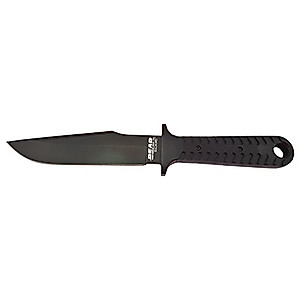 Bear Edge Compact Bowie, 5” 440 High Carbon Stainless Steel Blade, Lightweight Black G10 Handles, Ballistic Sheath Included (61108)