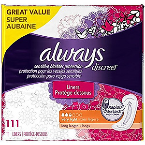 Always Discreet, Incontinence Liners, Very Light, Long Length, 111 Count, 111 Count