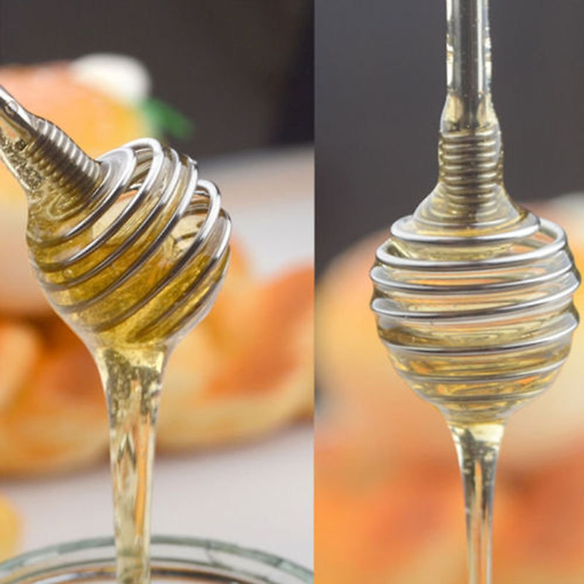 ISKYBOB 4 Pack Stainless Steel Honey Stick Dipper,19.6 cm/7.7'' Long