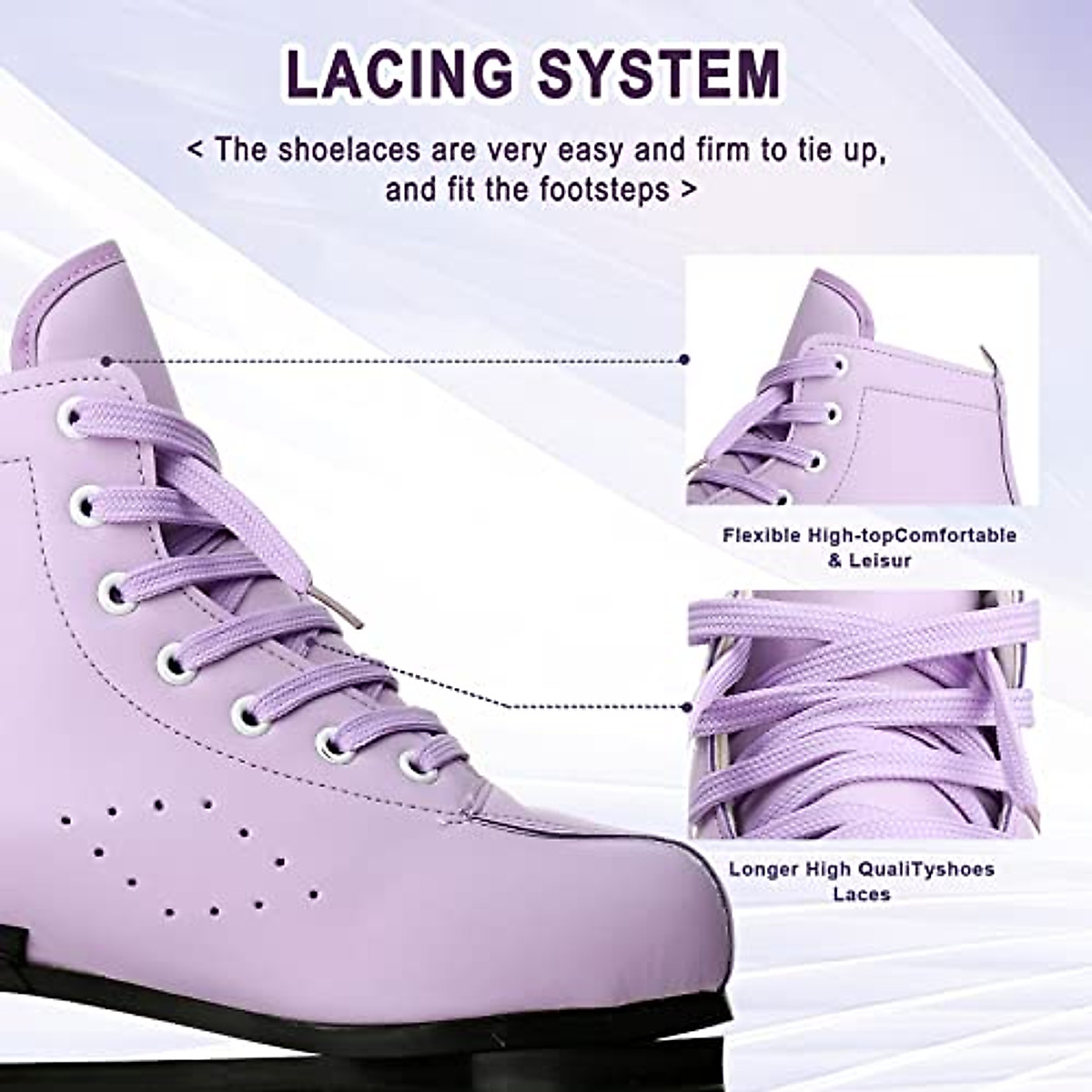 Roller Skates for Women Men PU Leather Classic Roller Skates Adjustable Four-Wheel High-Top Shoes for Beginner, Professional for Indoor Outdoor Girls Unisex
