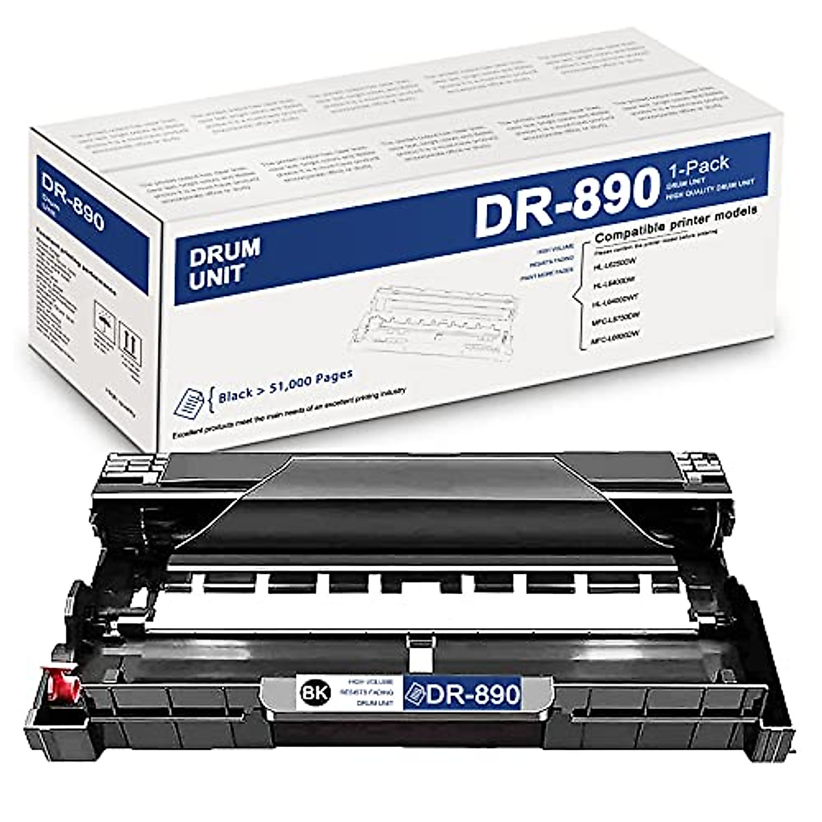 Van Enterprises Ultra High Yield 1 Pack Black DR890 DR-890 Compatible Drum Unit Replacement for Brother HL-L6250DW L6400DW L6400DWT MFC-L6750DW L6900DW Printer