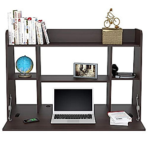 Inval Wall Mounted Floating Desk, Espresso