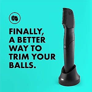 Ballsy B2 Groin & Body Trimmer for Men, Includes 2 Quick Change Heads, Waterproof, Cordless Charging Base for The Ultimate Close Shave
