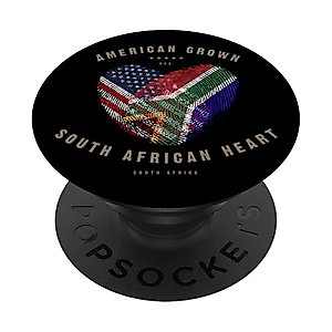 American Grown South African Heart Love South Africa Flag PopSockets PopGrip: Swappable Grip for Phones & Tablets PopSockets Standard PopGrip