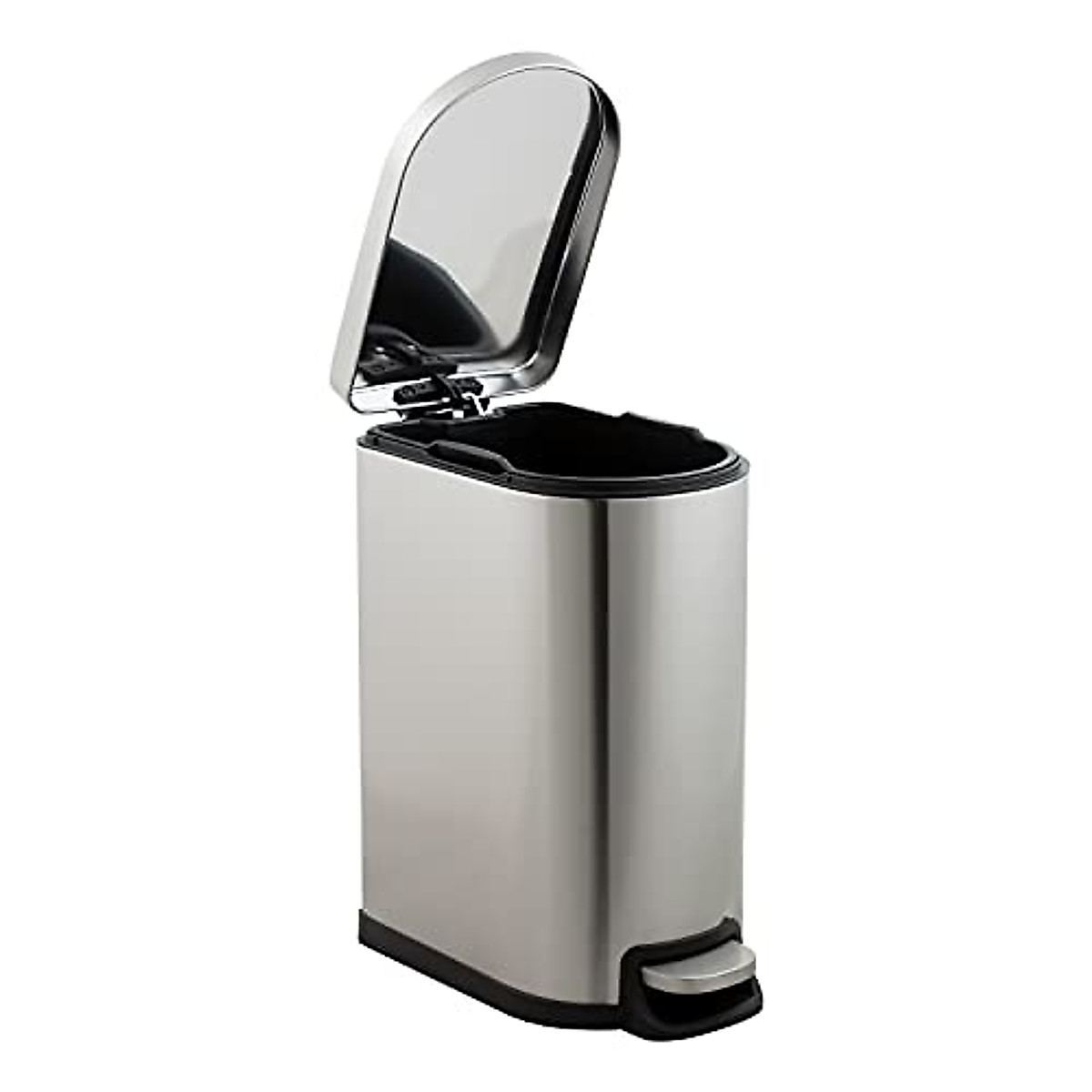 Organize It All 2 Pack Dust Bins | Dimensions: 19" x 11.2" x 25.2" | 40 Liter | 10 Liter | Wastebasket | Step Pedal Open | Stainless Steel