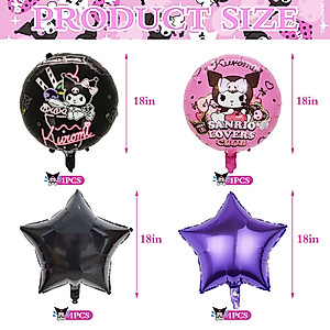 30Pcs Kawaii Anime Theme Balloon Set Include 6 Aluminum Foil balloons, 24 Cartoon Latex Balloons Ideal for Boys Girls Birthday Party, School Outdoor Activities, Indoor Room Outdoor Events Decor