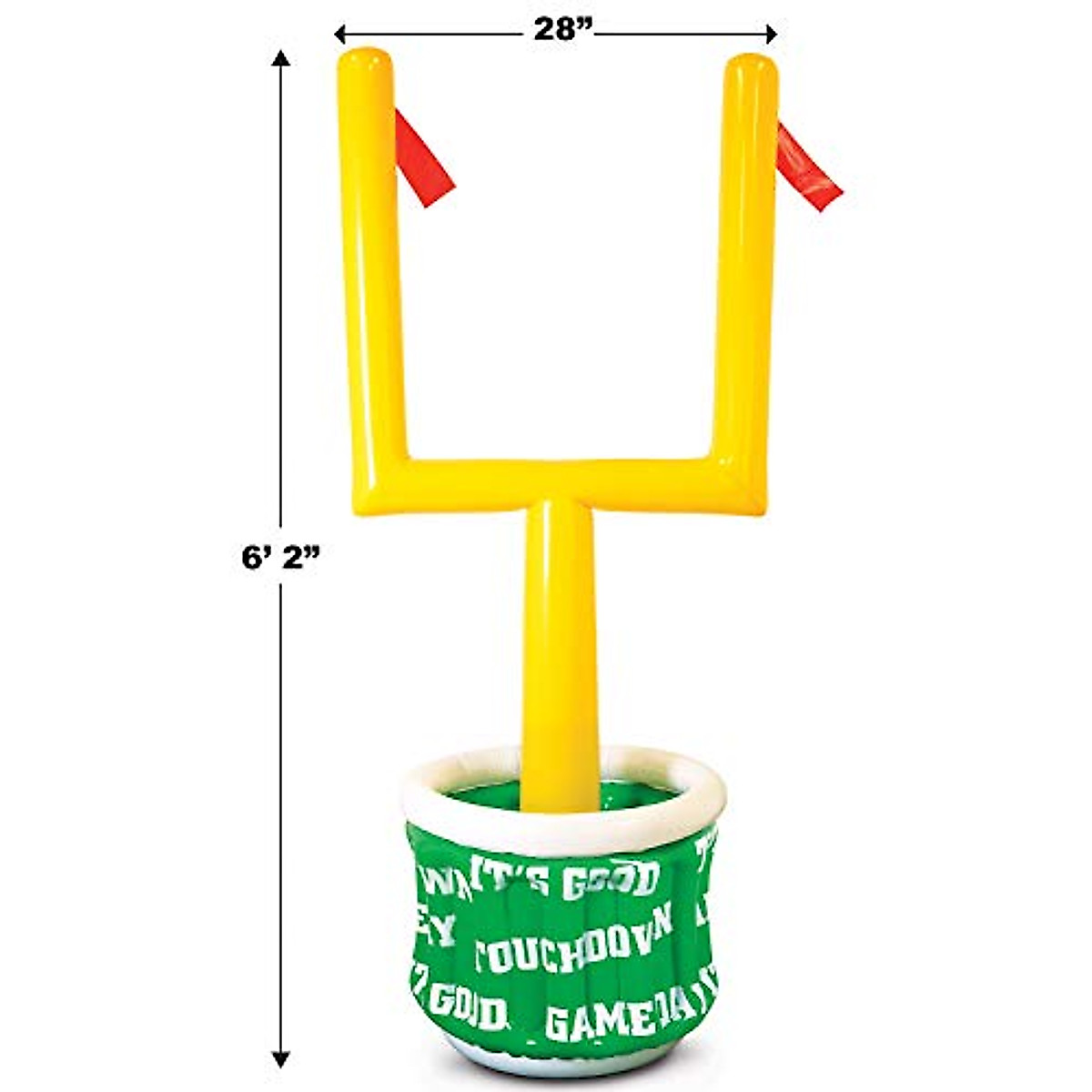 Beistle Goal Post 74” x 28” Holds Approx. 60 12oz. Cans – Inflatable, Drink Containers, Football Party Decorations, Game Day Coolers