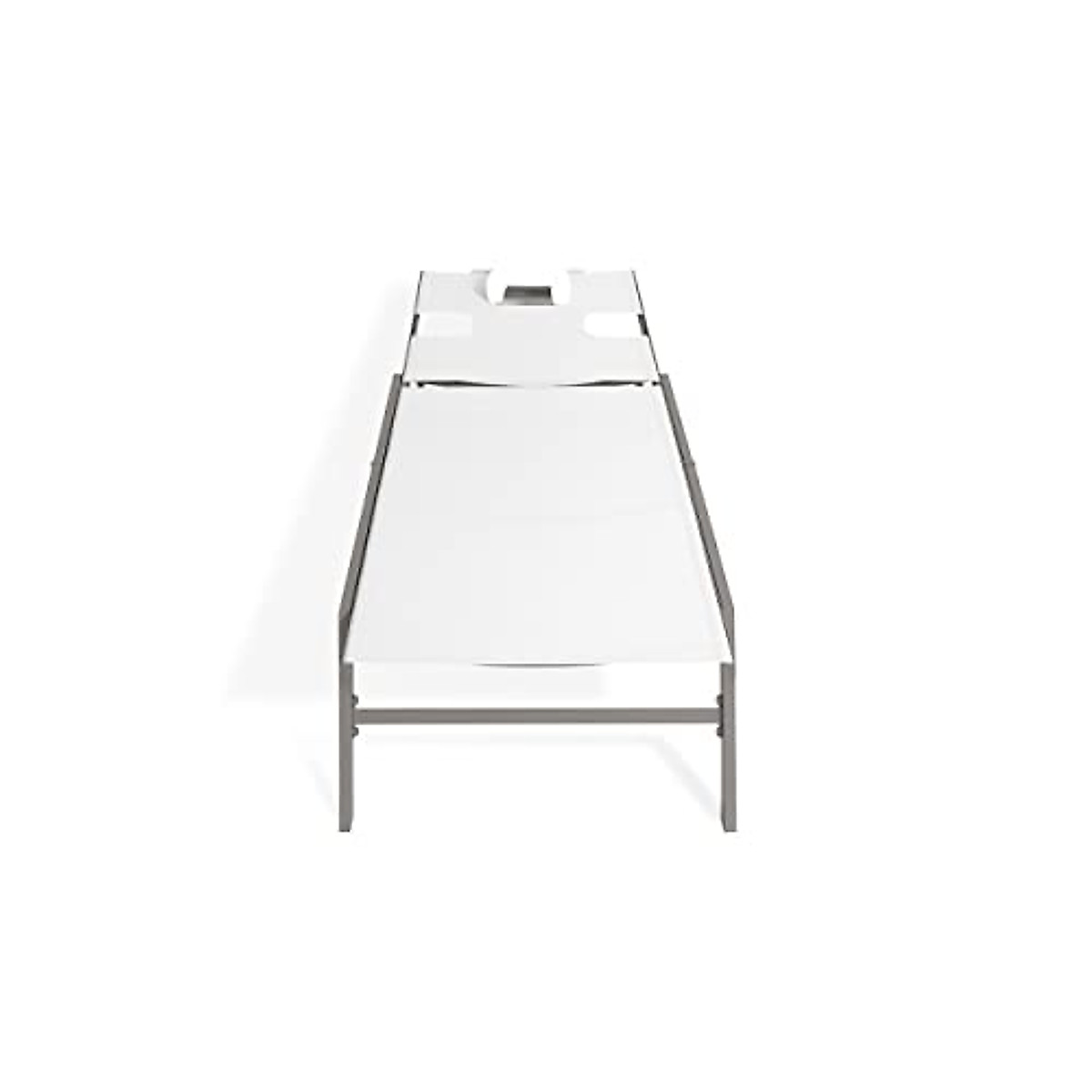 Ostrich Chatham 2 Pieces Patio Chaise Lounges, Patio Lounge Chairs,Facedown Tanning Chair, Patio Chairs, 5-Position Recliner Adjustable Sunbathing Lounge Chair for Patio,Yard, Pool, White & Tan