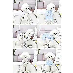 2 Pieces Dog Pajamas Cute Printed for Cotton Puppy Clothes Holiday Festival Party Dogs Costumes Doggie Shirts Cat Outfits Dog Sweatshirt for Small Dogs Cats Boy Girl Clothes