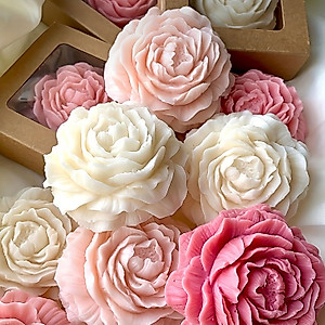 Flower Silicone Mold for Resin Candle Mold , 3D Candle Soap Mould Cake Fondant Chocolate Mold Epoxy Casting Resin Mould for Craft Handmade Gift (Peony)