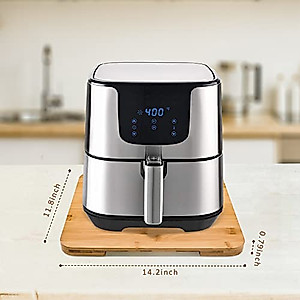 Small Appliance Slider for Kitchen Appliances - Under Cabinet Bamboo Slider for Coffee Maker, Espresso Machine, Blender, Air Fryer, Stand Mixer, Toaster, Moving Tray for Counter (11.8"W x14.2"D)