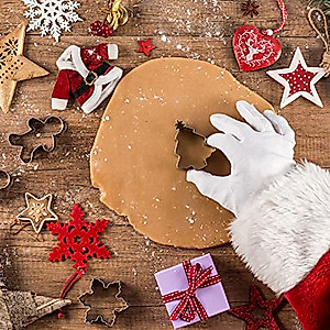 Christmas Cookie Cutters, 6 Pcs Holiday Cookie Cutters Christmas Shapes - Gingerbread Man, Snowflake, Snowman, Christmas Tree, Reindeer, Santa Face for Cookie Baking