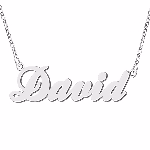 GR859C Custom Name Pendant 18K Stainless Steel Silver Women Men Birthday Gift Name for David