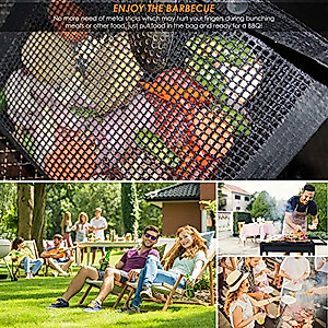 Eurobuy BBQ Mesh Grill Bags,Non-Stick High Temperature Resistance Reusable Grilling Pouches Outdoor Picnic Tool Easy to Clean