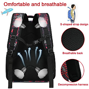 Kids Backpack for School Boys Girls Space Preschool Bookbag with Lunch Box Pencil Case Set Elementary Backpacks Kindergarten School Bags (Astronaut-Navy Blue)