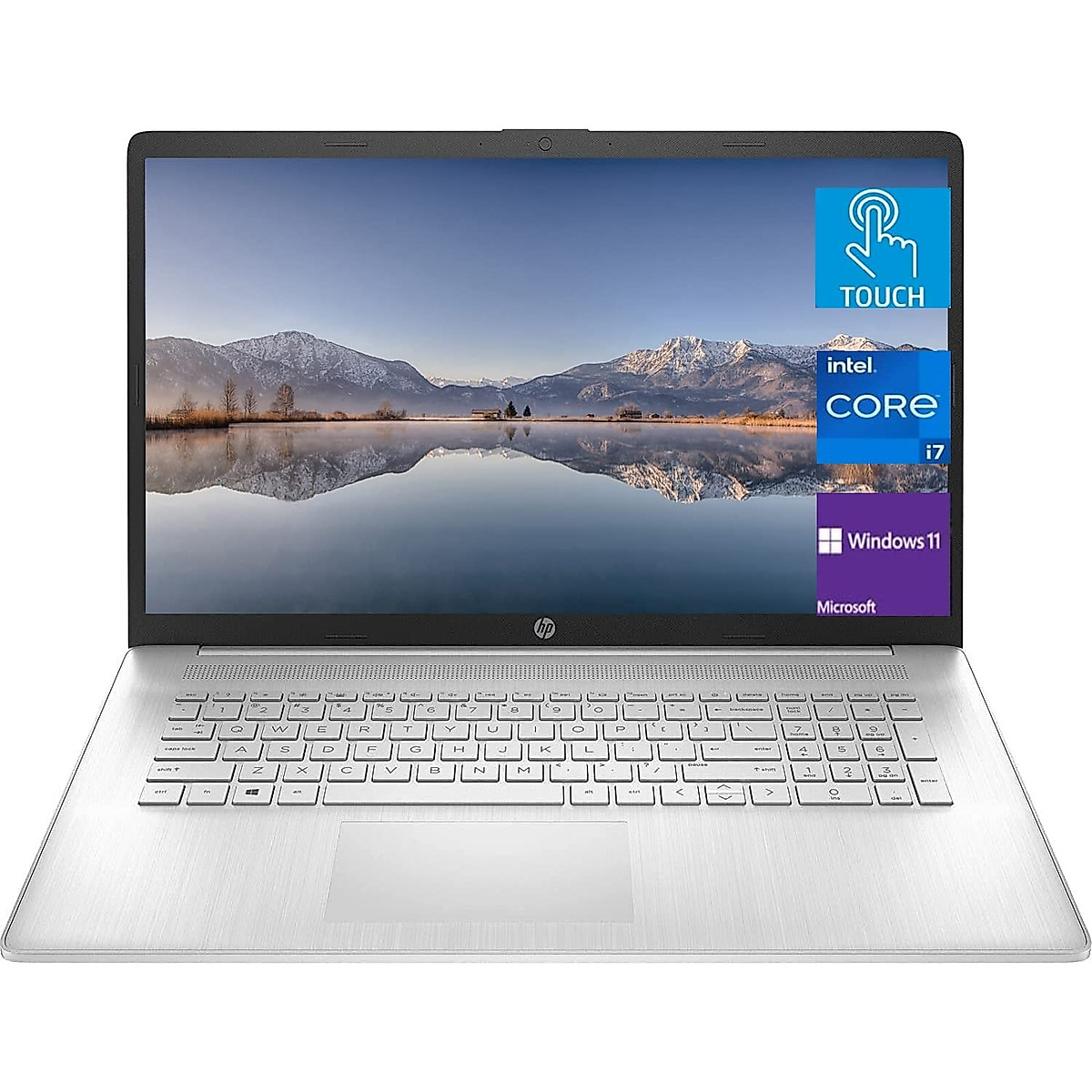 HP 17 Laptop, 17.3" HD Touchscreen Display, 12th Gen Intel i7-1255U Processor, 16GB RAM 1TB PCIe SSD, Backlit Keyboard, Webcam, WiFi, Bluetooth, Windows 11 Home, Natural Silver