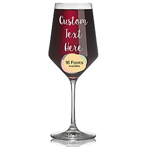Personalized Wine Glass Engraved with Your Custom Text - Customized Gifts, Unique Birthday Gift, Bridesmaid Gift, Custom Gifts for Women or Men (18oz Crystal Wine)