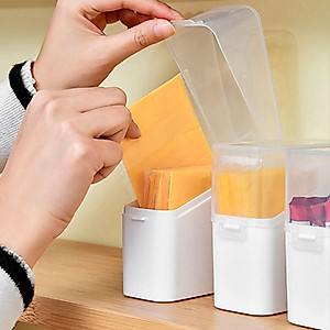 Sliced Cheese Container for Fridge,Cheese Storage Container,Plastic Cheese Slice Holder,Tea Bag Organizer Box,Food Keeping Box Container(white)