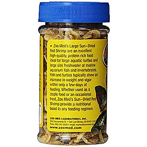 Zoo Med 2 Pack of Large Sun-Dried Red Shrimp, 0.5 Ounces Each, Treat for Large Tropical Fish and Aquatic Turtles