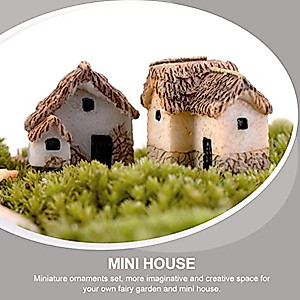 Angoily 12 Pcs Fairy Gardens Stone House Mini Fairy Cottage House Miniature Garden Stone House Ornaments for Micro Landscape Decoration(0.79" D x 0.79" W x 0.59" H)