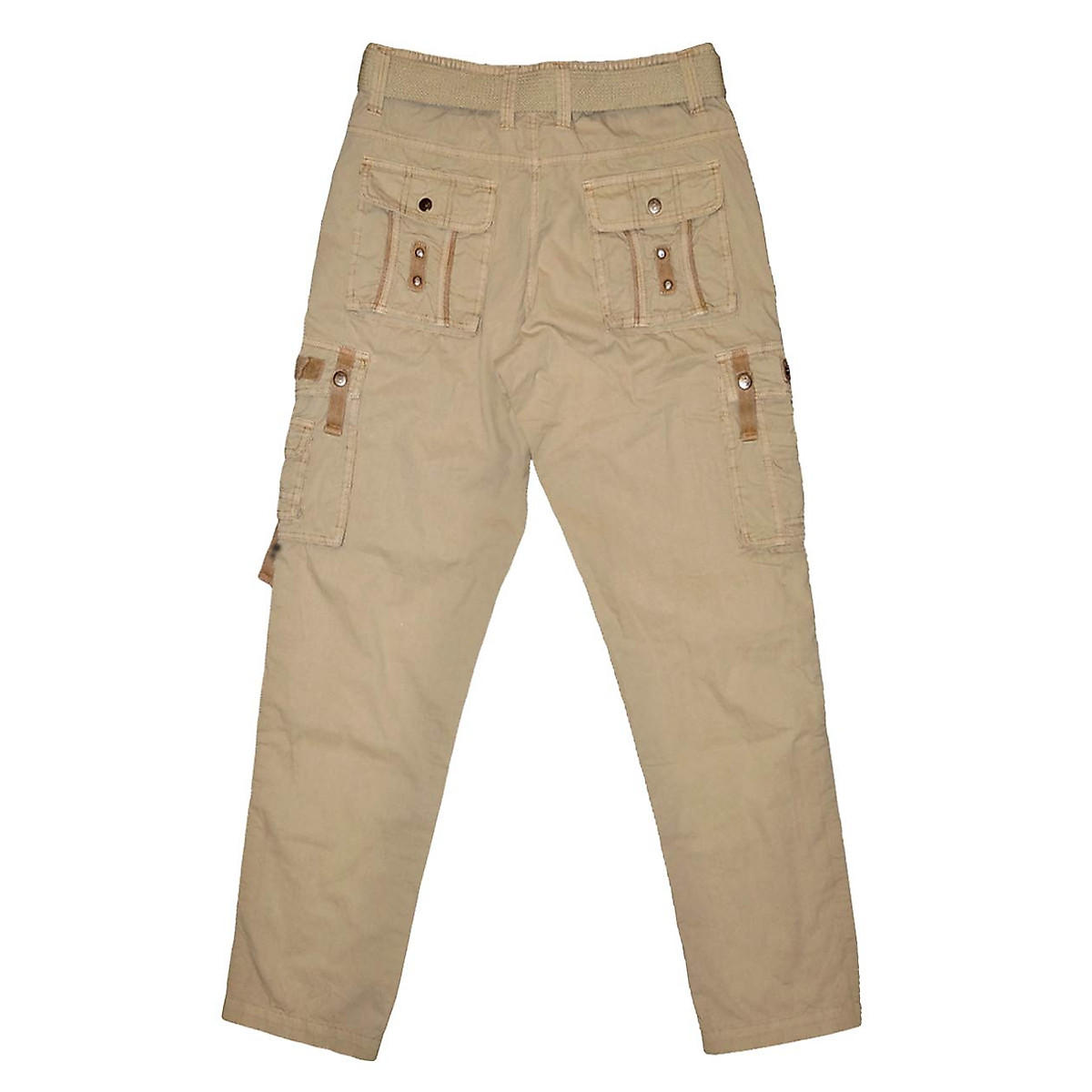 ETHANOL Men's Relaxed Cargo Pants with 6 Big Pockets Casual Work Combat Trousers APLC44098 KHK 38