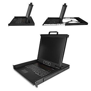 StarTech.com Rackmount KVM Console - Single Port VGA KVM with 17" LCD Monitor for Server Rack - Fully Featured Universal 1U LCD KVM Drawer w/Cables & Hardware - USB Support - 50,000 MTBF (RKCONS1701)