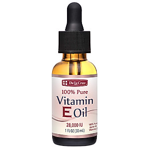 De La Cruz Vitamin E Oil for Face 28,000 IU - No Preservatives, Artificial Colors or Fragrances, Made in USA 1 FL. OZ.