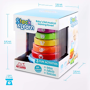 BEST LEARNING Stack & Learn - Developmental Educational Activity Stacking Toy for Infants Babies Toddlers for 6 or 9 Month Old Baby Toys and Up | First 1 Year Boy Girl Gifts for Birthday
