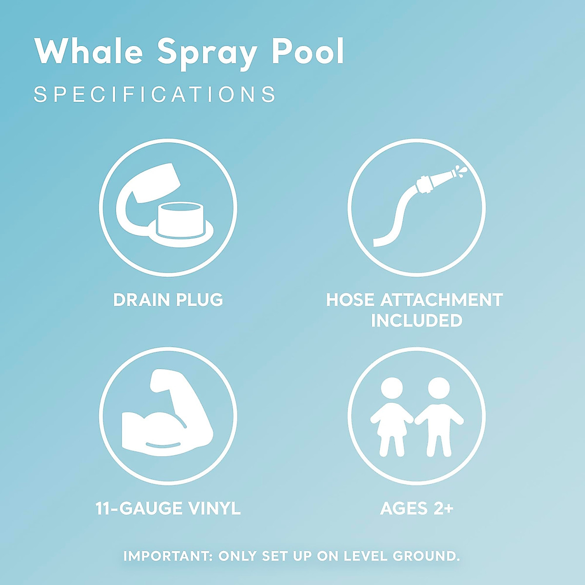 Intex Inflatable Whale Kiddie Pool: Built-in Water Sprayer – Convienient Drain Plug – Durable Vinyl – 79" x 77" x 36" – Ages 3+