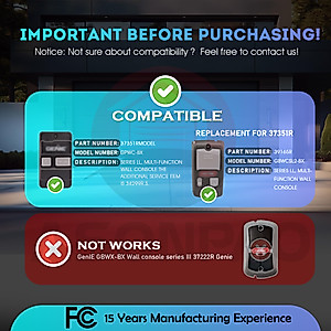 39165R GBWCSL2-BX Series II Wall Console for Genie Garage Door Opener(1Pack) 3-Year-Warranty