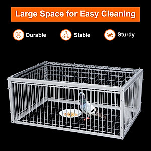 Nisorpa Pigeon Trap with Unidirectional Entrance, Encrypted Pigeon Cage Automatic Pigeon Collection Chicken Cage and Bird Trap with Metal Welding, 25 * 16.7 * 10.2 in