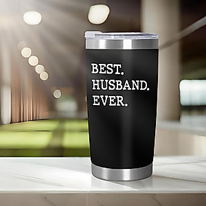 TEEZWONDER Gifts for Husband from Wife - Stainless Steel Insulated Coffee Tumbler With Lid 20 Oz - Father's Day Anniversary Wedding Birthday Gifts For Husband Hubby Him Men