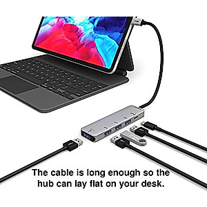 EZQuest USB C Hub 5 in 1 with 4 USB A 3.0 Ports (1 with BC 1.2), 1 USB C PD 3.0 with FRS - Compatible with USB C Laptops and Devices
