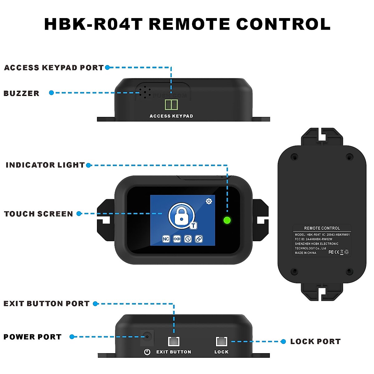 UHPPOTE 2-inch Touch Screen Wireless Remote Control with Electric Strike Lock for Door Entry Access Control System